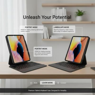 China Laudtec Multi-Angle Detachable Magic Keyboard with Triple-Pin Connector for iPad 10th Generation Wholesale OEM/ODM/Custom Made for sale