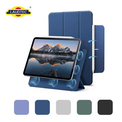 China Minimalist Double-Sided Magnetic Case for iPad Tri-Fold Smart Leather Cover Ultra Thin Auto Sleep Wake Stand Protector for sale