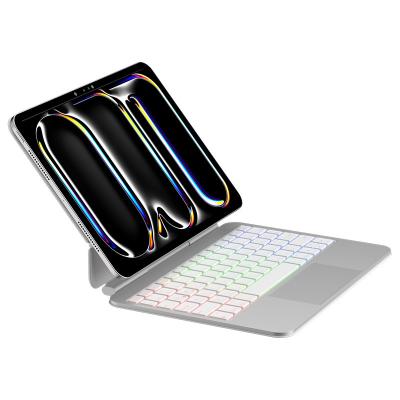 China Bluetooth Magic Keyboard with Backlit Touchpad for iPad PU Leather & Aluminum Panel Multi-Touch Voice Input Supported for sale