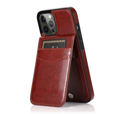 China Laudtec PU Leather Wallet Case for iPhone 14 Pro Max/13/12 Series with Credit Card Holder Stand for sale