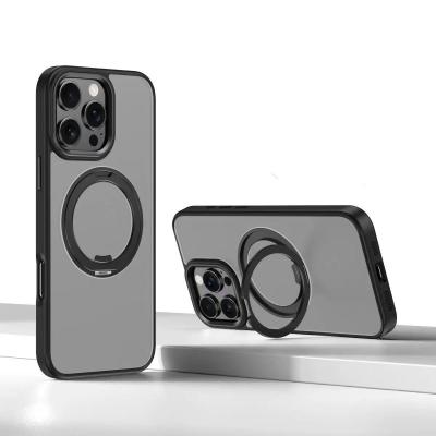 China Laudtec Strong Magnetic 360° Rotating Holder with Magnetic Base Case for Apple iPhone 16/Pro/Pro Max Wholesale OEM/ODM/Private Label for sale