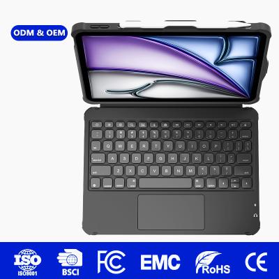 China ODM Durable Shock-Absorbing USB-C Keyboard Case for iPad A16 Built-in Trackpad Rugged Protective Cover for North America for sale