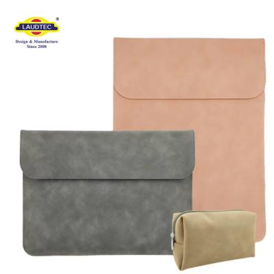 China For Laudtec 15.6 Inch Leather Laptop Sleeve Simple Waterproof Protective Case Magnetic Closure Customized Design Office Use Wholesale OEM/ODM/Private Label for sale