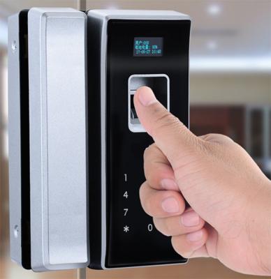 China RIFD Card Password Glass Door Lock 188mm * 75 Mm For Office Security for sale