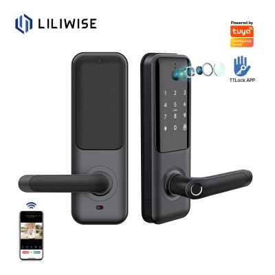China Tuya WiFi BLE Smart Door Lock with Fingerprint and Keypad for sale