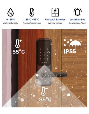 China Tuya WiFi BLE Smart Door Lock with Fingerprint and Keypad for sale