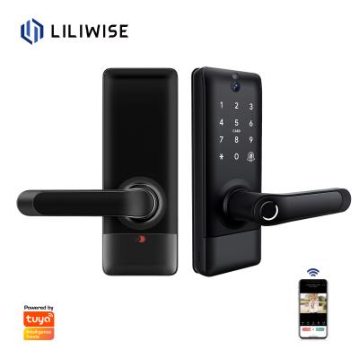 China Tuya Zigbee Smart Door Lock with Fingerprint Card WiFi BLE for sale