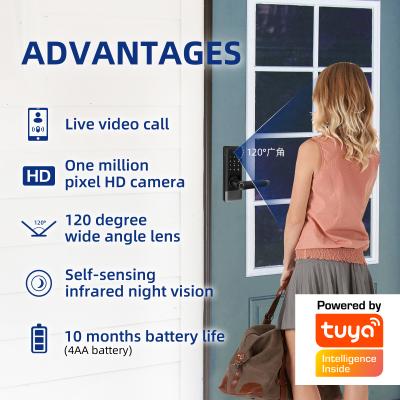 China Tuya Zigbee Smart Door Lock with Fingerprint Card WiFi BLE for sale