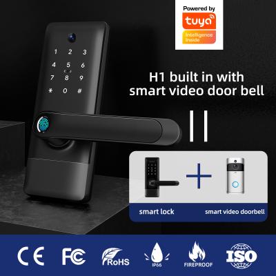 China Tuya Zigbee Smart Door Lock with Fingerprint Card WiFi BLE for sale