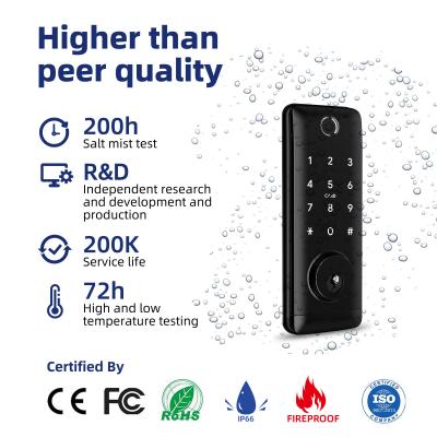 China Waterproof Smart Deadbolt Lock with 200 Fingerprint Capacity 200 Card Capacity and 150 Password Capacity for Residential Use for sale