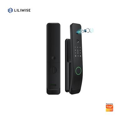 China Liliwise Fully Automatic Push Pull Smart Door Lock with Mechanical Key for Residential and Apartment Security for sale
