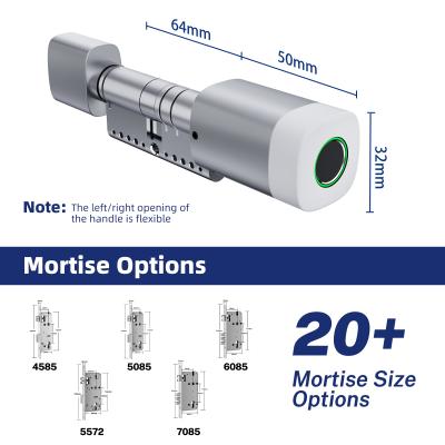 중국 Liliwise 지문 RFID 카드 방수 도어락 조절 가능한 WiFi BLE Tuya Ttlock 스마트 실린더 락 (오래된 기계식 잠금 장치 교체용) 판매용