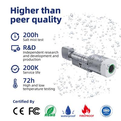 중국 Liliwise 지문 RFID 카드 방수 도어락 조절 가능한 WiFi BLE Tuya Ttlock 스마트 실린더 락 (오래된 기계식 잠금 장치 교체용) 판매용