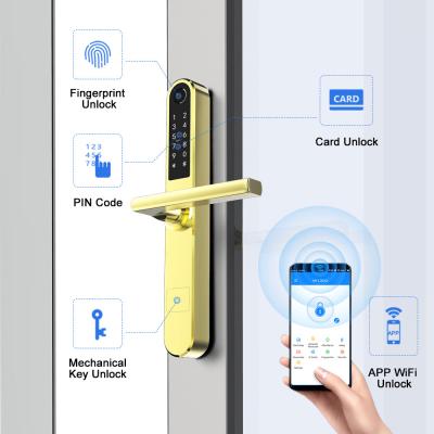 中国 TtlockのAppのWifiの6V電池が付いているスマートなハンドル パスワード ドア ロック 販売のため
