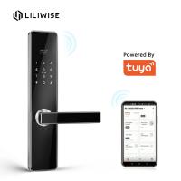 China WiFi Tuya Smart Electronic Door Lock with RFID Card PIN Code Key 6V for sale