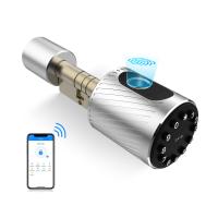 China LILIWISE C11B Smart Fingerprint Cylinder Lock - 6 Unlock Methods, 30-75mm Door Fit, 6V Battery Powered for sale