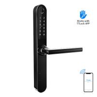 China Smart Sliding Door Lock 38mm Panel Width WiFi BLE Fingerprint Aluminum Stainless Steel for sale