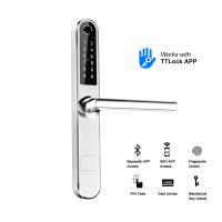 China Smart Aluminum Electronic Door Lock 38mm WiFi BLE APP Management Fingerprint for sale