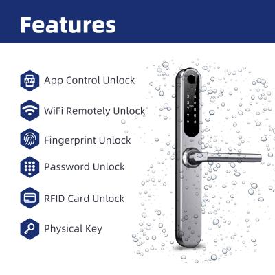 중국 와이파이 APP 슬림과 백인 미국인 입지 장붓구멍 지문 도어 록 판매용