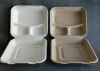 China 3 Compartment Biodegradable Disposable Microwave Fast Food Container 220x220x40mm 50g for sale