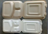 China 3 Compartment Biodegradable Disposable Microwave Fast Food Container 220x220x40mm 50g for sale