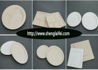 China 3 Compartment Biodegradable Disposable Microwave Fast Food Container 220x220x40mm 50g for sale