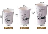 China Custom Logo Double Wall 12oz Disposable Paper Coffee Cups with Lids for sale