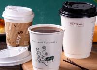 China Custom Logo Double Wall 12oz Disposable Paper Coffee Cups with Lids for sale