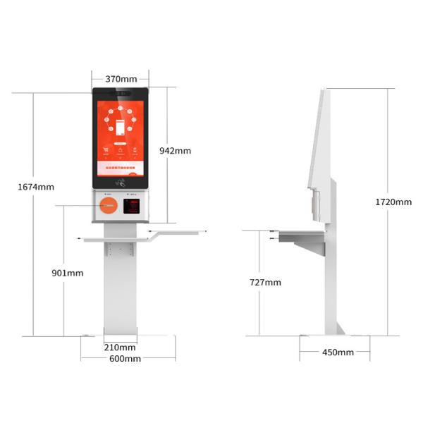 Self Service Payment Kiosk Chain Store Shop Restaurant Wall Mounted Ordering Kiosk