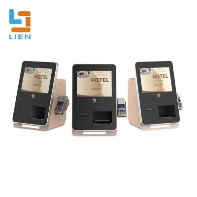 China Hotel Desktop Self Check In Machine with Key Card Dispenser and Bluetooth Connectivity for sale
