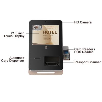 China Hotel Desktop Self Check In Machine with Key Card Dispenser and Bluetooth Connectivity for sale