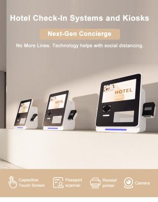 China Hotel Desktop Self Check In Machine with Key Card Dispenser and Bluetooth Connectivity for sale