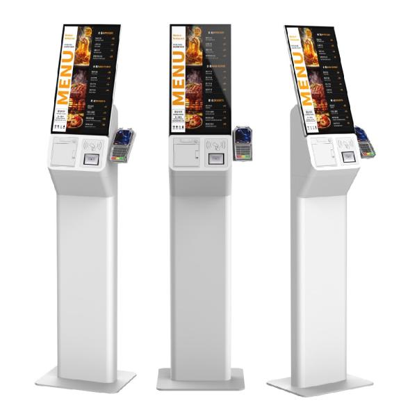 Floor Stand Self Ordering Kiosk Android 21.5 Inch Fast Food Touch Screen Printer Self Checkout Kiosk