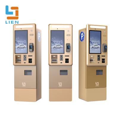 China New design 21.5 inch cold rolled steel sheet metal touch screen monitor barcode scanner card reader custom parking payment kiosks for sale