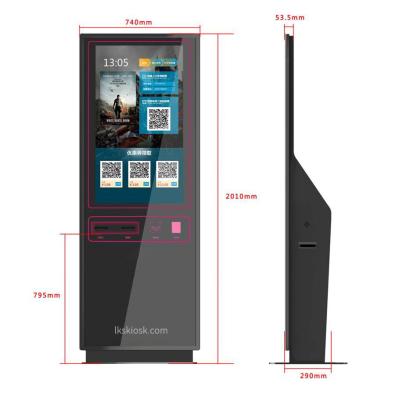 China 43 inch Free Standing Kiosk/Self-service Kiosk/Payment Kiosk with Ticket Printing,Card dispenssing & cash payment by LKS for sale