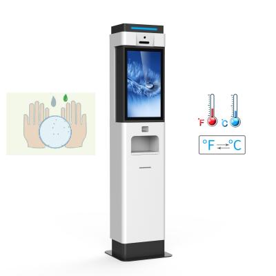 Chine Mesure de la température de kiosque de distributeur de main de reconnaissance des visages avec le Signage de publicité d'intérieur à vendre