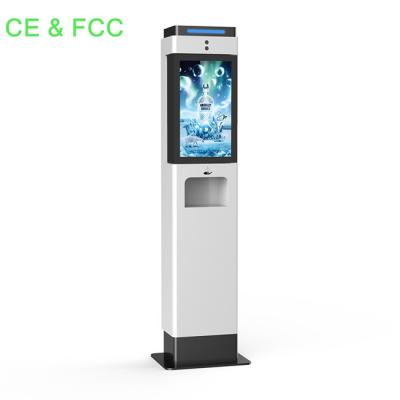 Chine Kiosque facial infrarouge de reconnaissance de 21,5 pouces avec non le distributeur de désinfection de main de contact à vendre