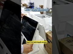 LIEN キャッシングレジスタ デュアル 15.6 インチタッチスクリーン NFC 読書機 領収書 プリンター バーコード スキャナー
