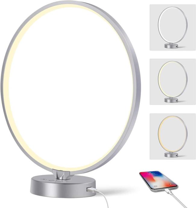 Light Therapy Lamp in use setting showing illumination and size