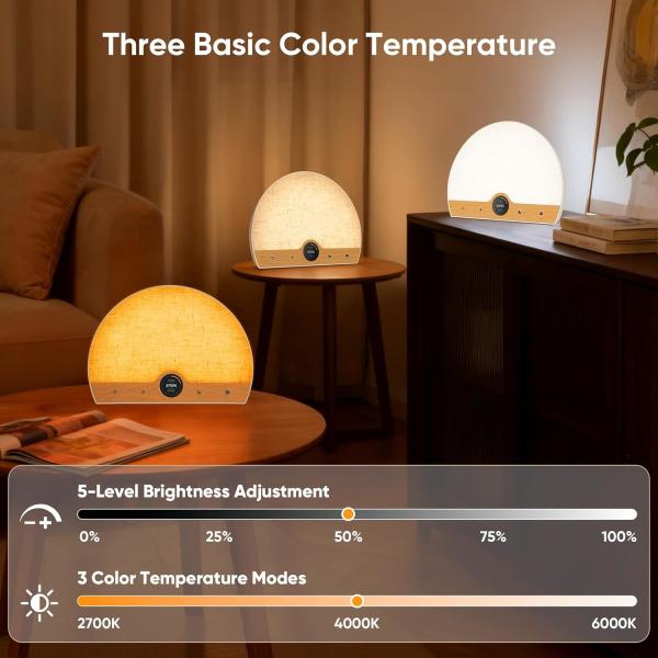 Quality 10000 Lux Dimmable Light Therapy Lamp with Sunrise Simulation and Sleep Aid for sale