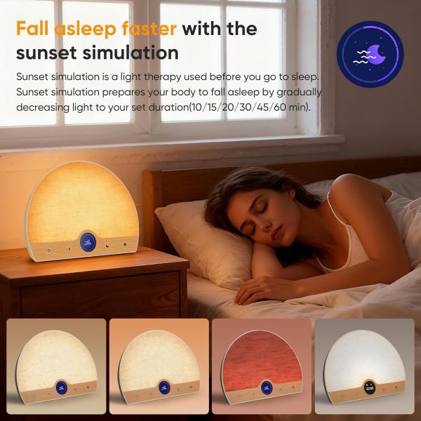 Quality 10000 Lux Dimmable Light Therapy Lamp with Sunrise Simulation and Sleep Aid for sale