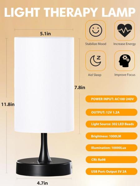 Quality Adjustable Brightness Sad Desk Lights 100V - 240V Daylight Lamp 10000 Lux for sale