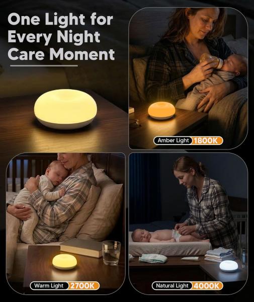 Quality Baby Night Light with 1200mAh Battery 3 Color Temperatures and Auto-Off Timer for sale