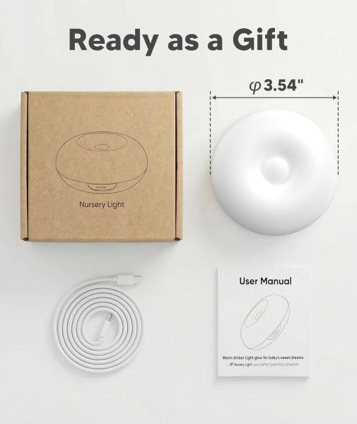 Quality Baby Night Light with 1200mAh Battery 3 Color Temperatures and Auto-Off Timer for sale