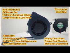 7515 riduzione di rumore morbida del fan 75x75x15mm del ventilatore di CC del vento 12V per l'attrezzatura di OA
