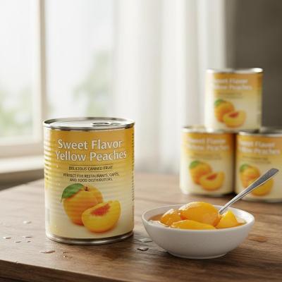 China Sweet Flavor Yellow Peaches in Can Delicious Canned Fruit Perfect for Restaurants Cafes and Food Distributors for sale