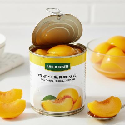 China Canned Fruit Natural Flavor Canned Yellow Peach Private Label Canned Peach Halves Great for Food Processing Applications for sale