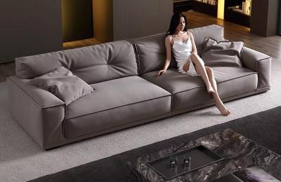China Foam Padding Cushioned Minimalist Genuine Leather Sofa for sale