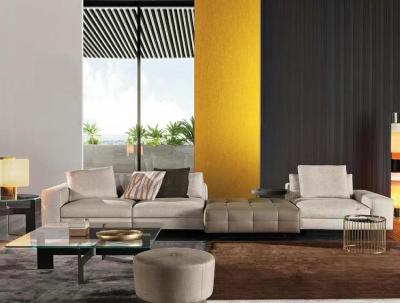China Nordic Light Luxury Leather Sofa With Wood And Metal Frame for sale