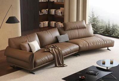 China Sectional Genuine Leather Sofa with Wood and Metal Frame  for Hotel Lobbies for sale